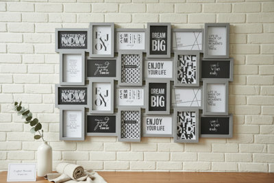 24 Picture Multi Aperture Zig Zag Style Photo Frame For 24 Photos Holds ...