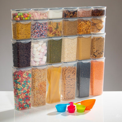 24 Piece Clear Plastic Food Storage Containers Set With Clip Seal Lock ...