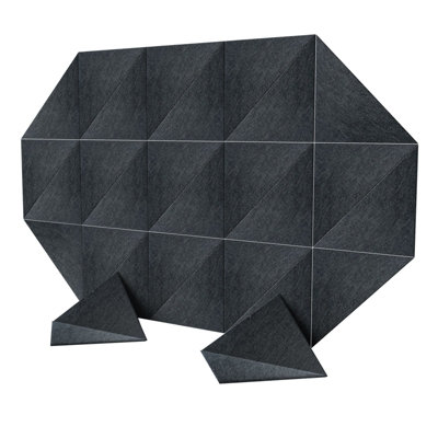 24 x Black Triangle Self Adhesive Acoustic Wall Panels Sound Proofing ...