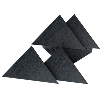 24 x Black Triangle Self Adhesive Acoustic Wall Panels Sound Proofing ...
