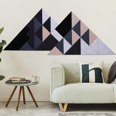 24 x Black Triangle Self Adhesive Acoustic Wall Panels Sound Proofing ...