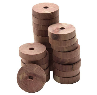 24 x Cedar Rings - Long Lasting Natural Clothes Protection from Moths ...