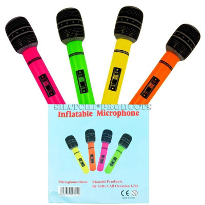 24 x Inflatable Microphones Toys Mic Mike Blow Up Musical Instruments ...