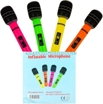 24 x Inflatable Microphones Toys Mic Mike Blow Up Musical Instruments ...