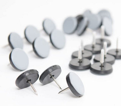 24 x Nail-On Round Rubber Furniture Floor Protector Pads - Protect ...