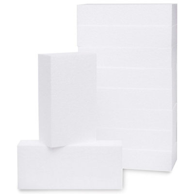 24 x White Polystyrene 10x10x5cm (4x4x2") Foam Blocks For Sculpture ...