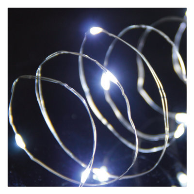 240 Cool White Micro LED O/D Twinkle Lts/Silver Cable/Timer Christmas ...