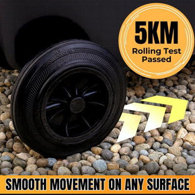 240L Black Wheelie Bin - Heavy-Duty Outdoor Bin with Lid, Rubber Wheels ...