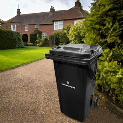 240L Black Wheelie Bin Outdoor Household Commercial Industrial Council ...