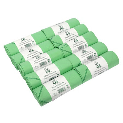 240L Compost Bag Compostable Bin Liners (Large Wheelie Bins) - 10 Rolls