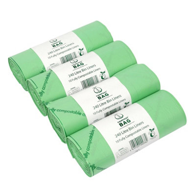 240L Compost Bag Compostable Bin Liners (Large Wheelie Bins) - 4 Rolls