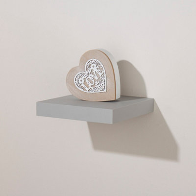 240mm floating hudson shelf kit, light grey | DIY at B&Q