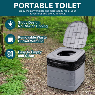 24L PORTABLE FOLDING CAMPING TOILET COMPACT POTTY LOO CARAVAN PICNIC ...