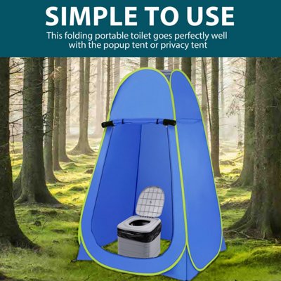 24L PORTABLE FOLDING CAMPING TOILET COMPACT POTTY LOO CARAVAN PICNIC ...