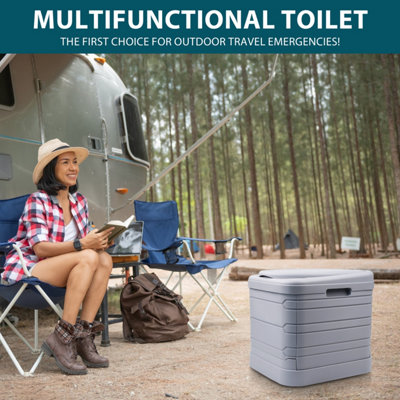 24L PORTABLE FOLDING CAMPING TOILET COMPACT POTTY LOO CARAVAN PICNIC ...
