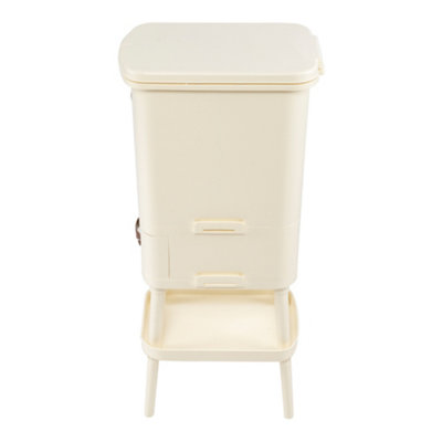 24L Yellow 3-Tier Waste Sorting Bin with Adjustable Compartments and ...