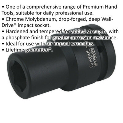 24mm Deep Forged Impact Socket - 1 Inch Drive - Durable Chromoly Tool