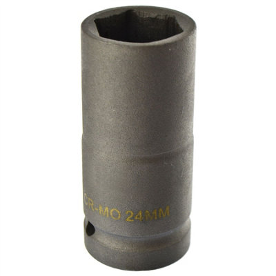 24mm Metric 3/4 Drive Double Deep Impact Socket 6 Sided Single Hex ...