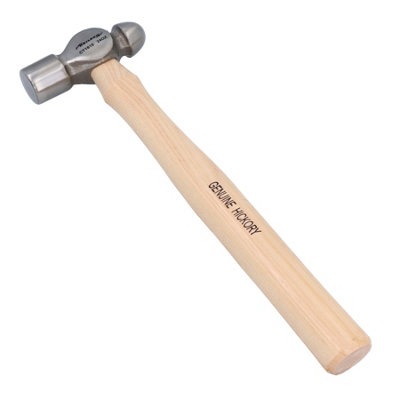 24oz Genuine Wooden Hickory Handle Ball Pin Hammer Ball Pein | DIY at B&Q