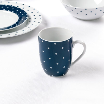 24pc Blue & White Spot Dinner Set