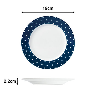 24pc Blue & White Spot Dinner Set