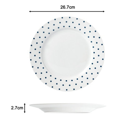 24pc Blue & White Spot Dinner Set