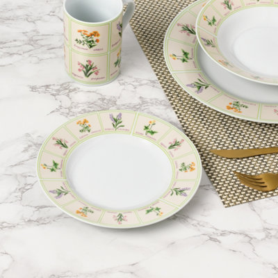 24pc British Wild Flowers Dinner Set
