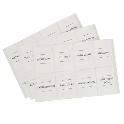 24pc Soap Dispenser Labels Set - White - Pack of 3 | DIY at B&Q