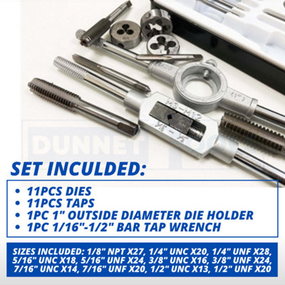 24pc Tap and Die Set Thread Repair Tool Kits Die set Tap Set Screw ...