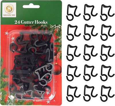 24Pcs Gutter Hooks Black - Secure and Easy to Use