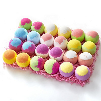 24Pcs Natural Ingredients Bath Salt Balls with 12 Different Scents