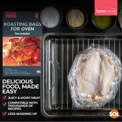 24pk Roasting Bags for Oven with Ties - Oven Bags for Roasting Chicken ...