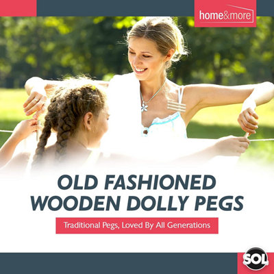 24pk Wooden Dolly Pegs - Wooden Clothes Pegs for Washing Line Strong ...