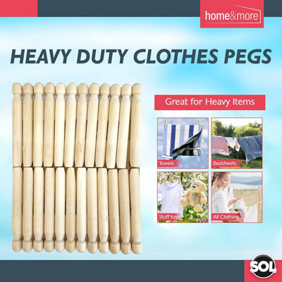 24pk Wooden Dolly Pegs - Wooden Clothes Pegs for Washing Line Strong ...