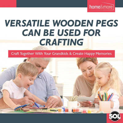 24pk Wooden Dolly Pegs - Wooden Clothes Pegs for Washing Line Strong ...