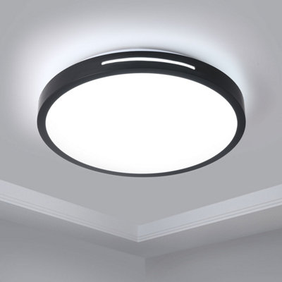 24W 340mm LED Daylight Flush Ceiling Light, Black