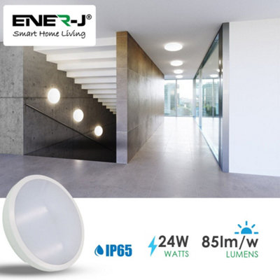24W LED Bulkhead Ceiling Light 6000K IP65 Waterproof 2000 Lumens, Cool ...