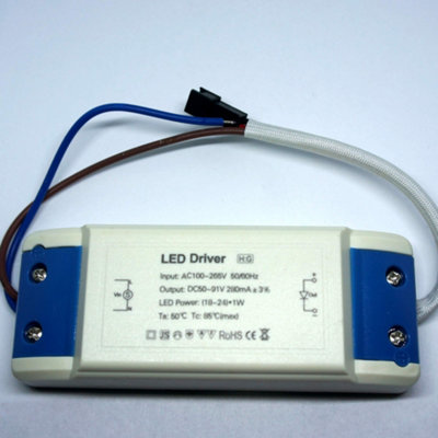 24W LED Driver DC 50 To 91V 280mA Constant Current Power Supply, AC 100 ...
