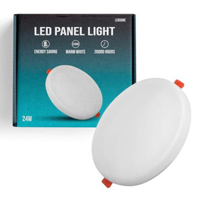 24W LED Round Ceiling Panel Light Ultra Slim Cool White 6000K Non ...