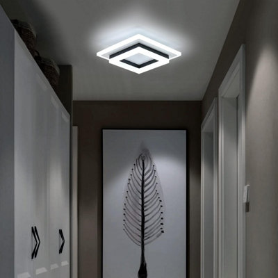 24W Modern Ceiling Lamp, Square LED Ceiling Lights for Bedroom Hallway ...
