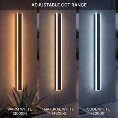 24W Outdoor Acrylic Wall Lights, CCT Switchable & Dimmable with Remote ...