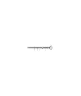 25-28mm Jewel End Metal Curtain Pole Set - Chrome