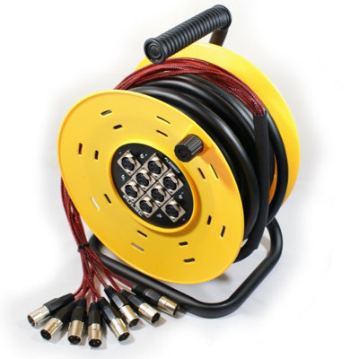 25 METER 8-WAY XLR MALE TO FEMALE MULTICORE AUDIO LOOM FOR DRUMS AND ...