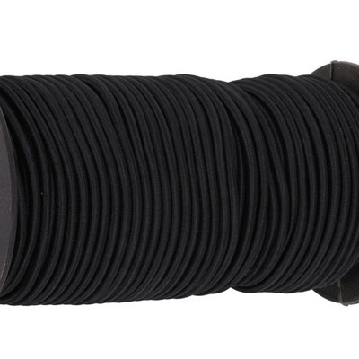 25 metres Bungee Cord, 4mm Wide Stretchy Strap Round Elastic String, Black
