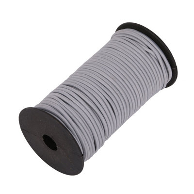 25 metres Bungee Cord, 4mm Wide Stretchy Strap Round Elastic String, Grey