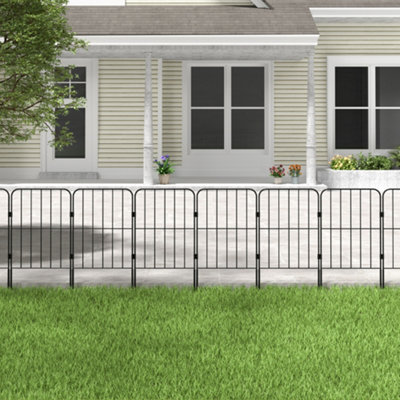 25 Panels Decorative Garden Fence Metal Anti-Rust Patio Fence Outdoor ...