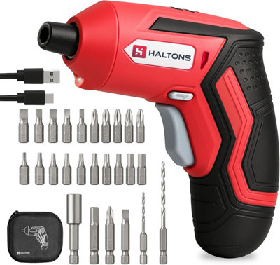25 Pc Electric Screwdriver Set 3.6V Cordless Power Driver with 1500mAh ...