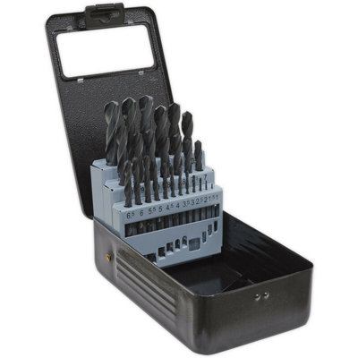 25 Piece Roll Forged HSS Drill Bit - 1mm to 13mm - 118 Degree Point Tip ...