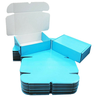 25 x 10 x 6 x 3" Light Blue Shiny Gloss Finished Postal Mailing ...