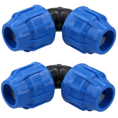 25 x 25mm MDPE Elbow 90 Degree Compression Coupling Fitting Connector ...